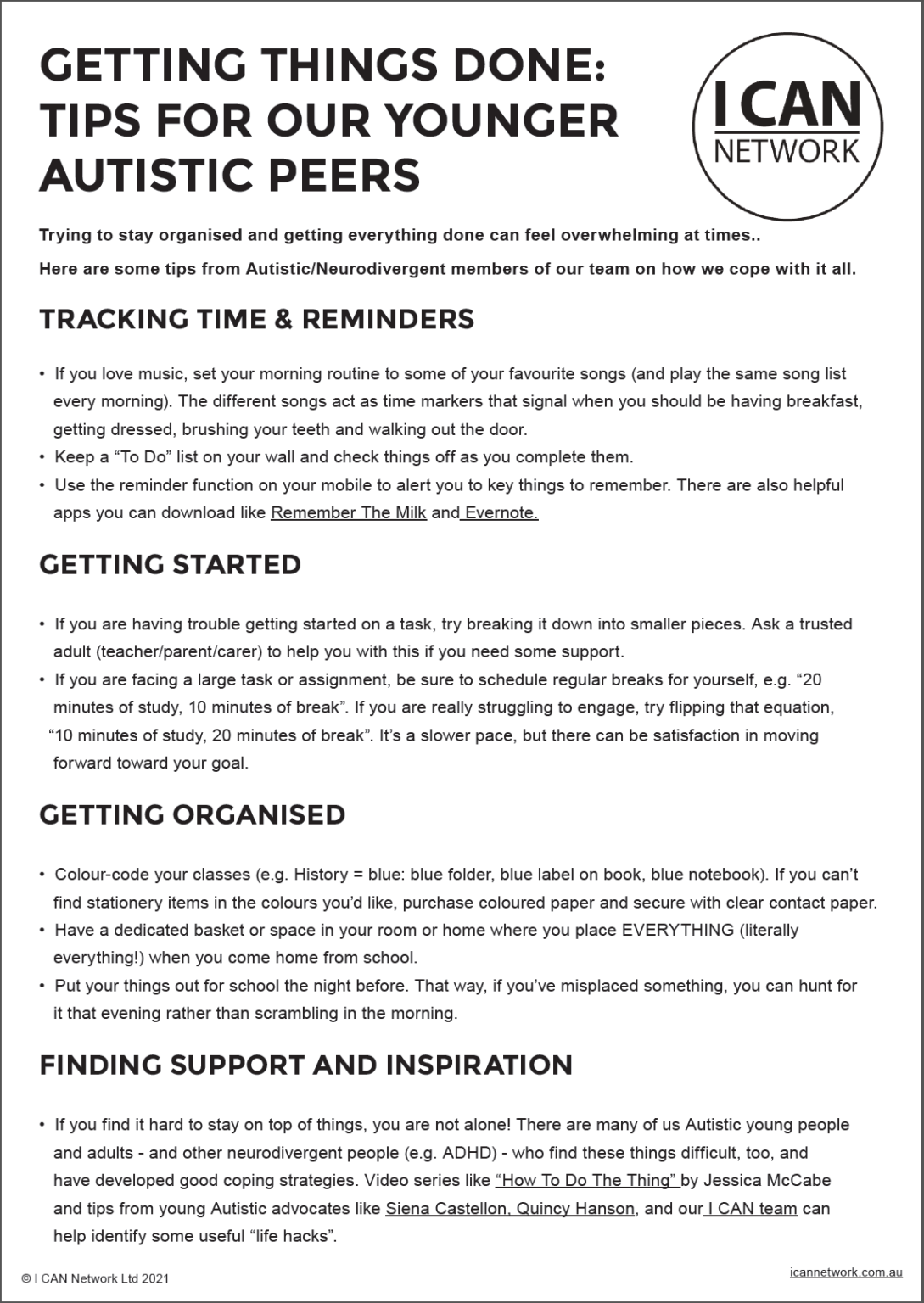 Online Resources – I CAN®